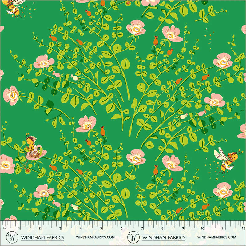 PREORDER: Heather Ross Favorites - Nanny Bee 37023D-12 Jade by Windham ...